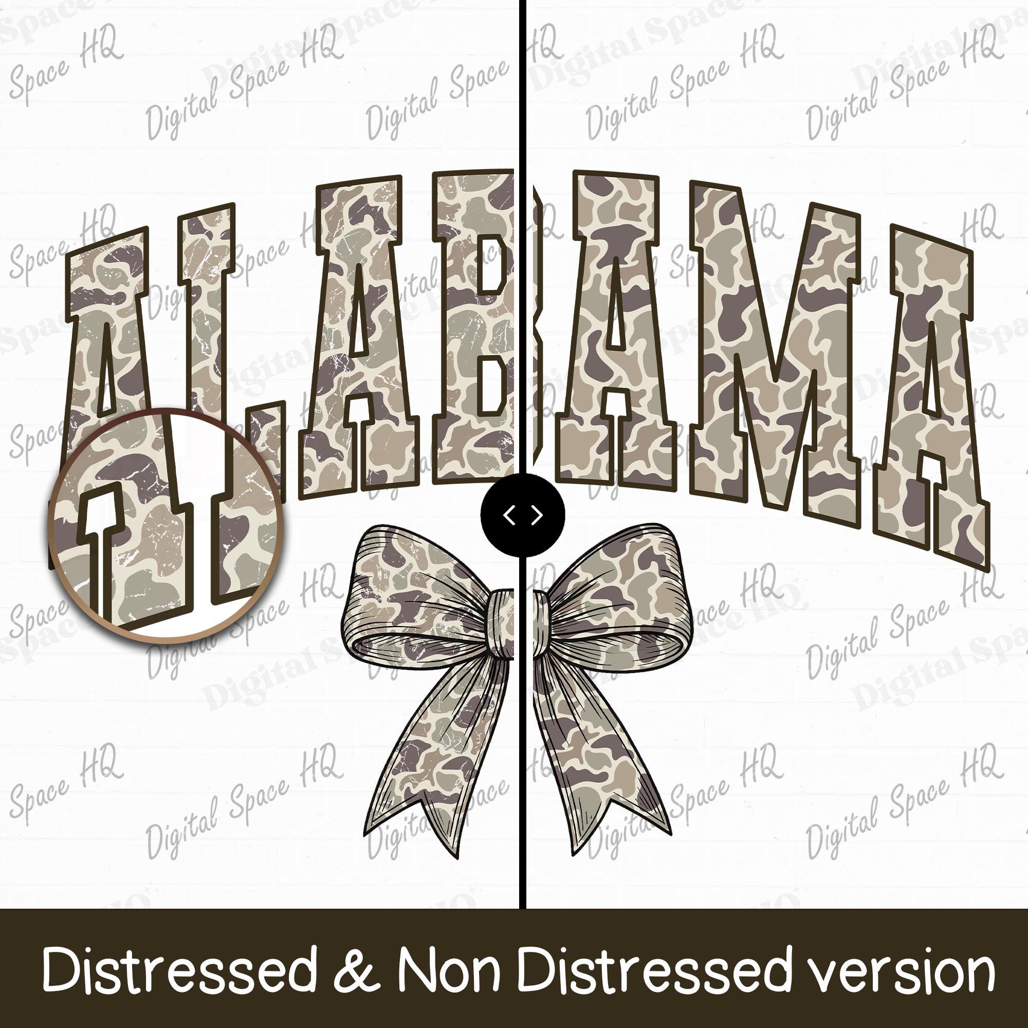 Alabama Camo Bow PNG, Retro Alabama Distressed PNG, Alabama Country PNG ...