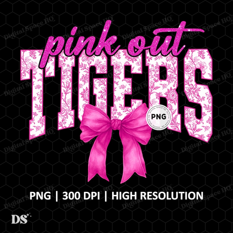 Pink Out Tigers PNG, Floral Breast Cancer Awareness Png, Tigers Game ...