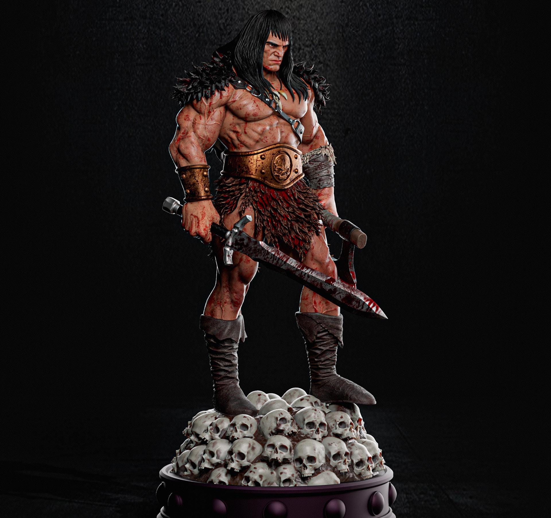 Conan the Barbarian Epic Warrior Fan Art – Detailed 3D STL Print Design ...