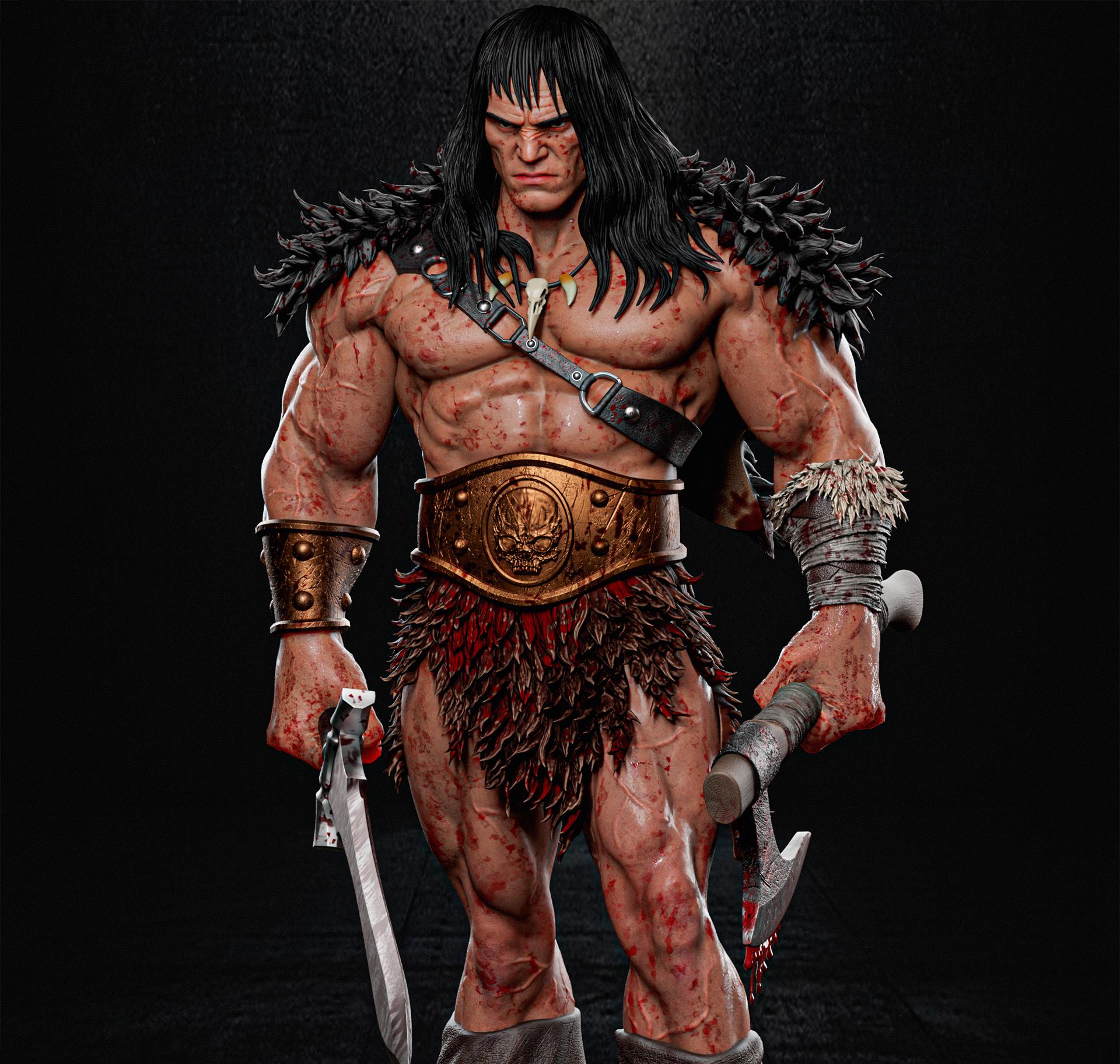 Conan the Barbarian Epic Warrior Fan Art – Detailed 3D STL Print Design ...