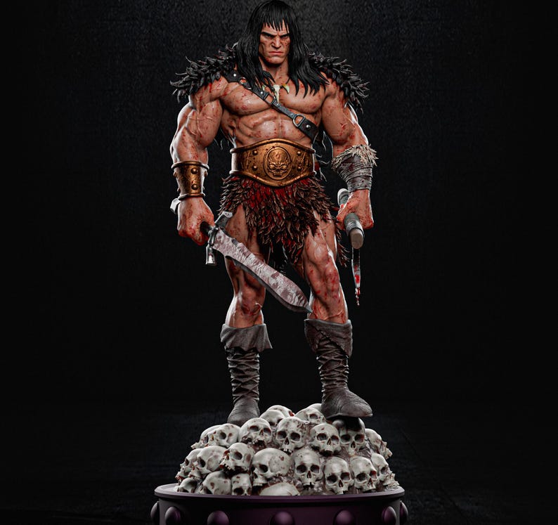 Conan the Barbarian Epic Warrior Fan Art – Detailed 3D STL Print Design ...