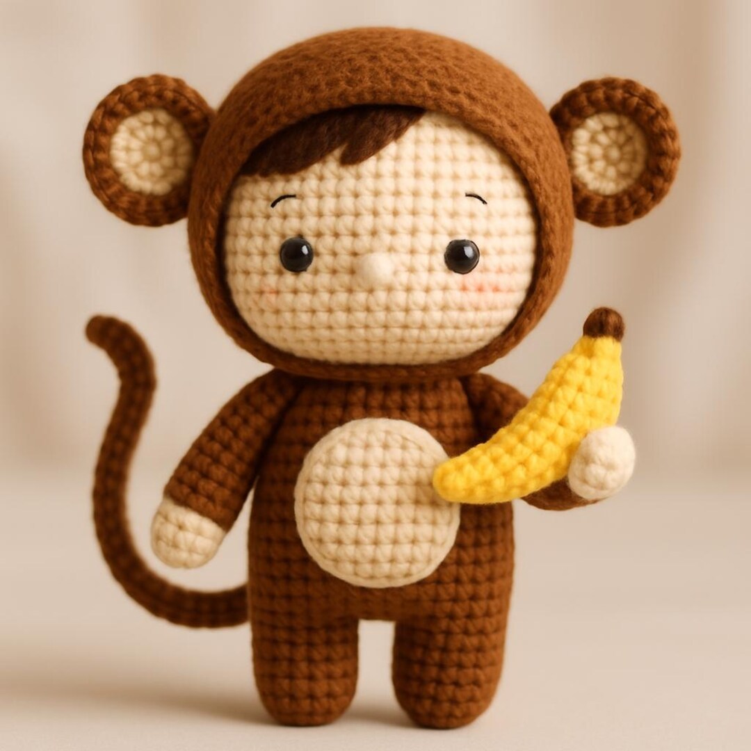 Amigurumi Monkey Doll Crochet Pattern – DIY Soft Toy PDF - Etsy