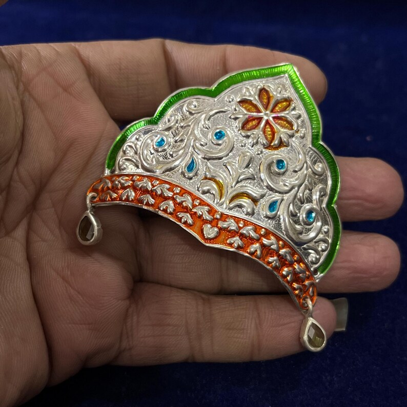 Silver Kanha Ji Mukut, Laddu Gopal Ji Crown, Puja Ghar Decor - Etsy