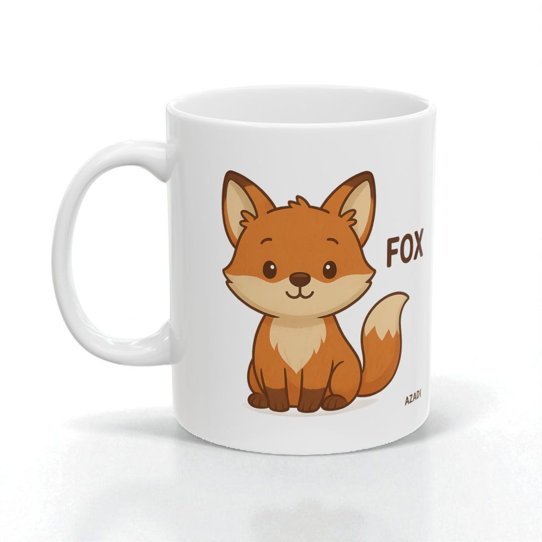 Cute Fox Mug for Kids, Adorable Kids Gift, Ceramic Animal Cup ...