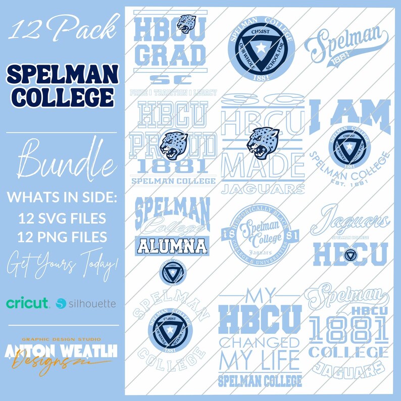 Spelman College Svg Bundle HBCU SVG Digital Download Cut Files Clip Art ...