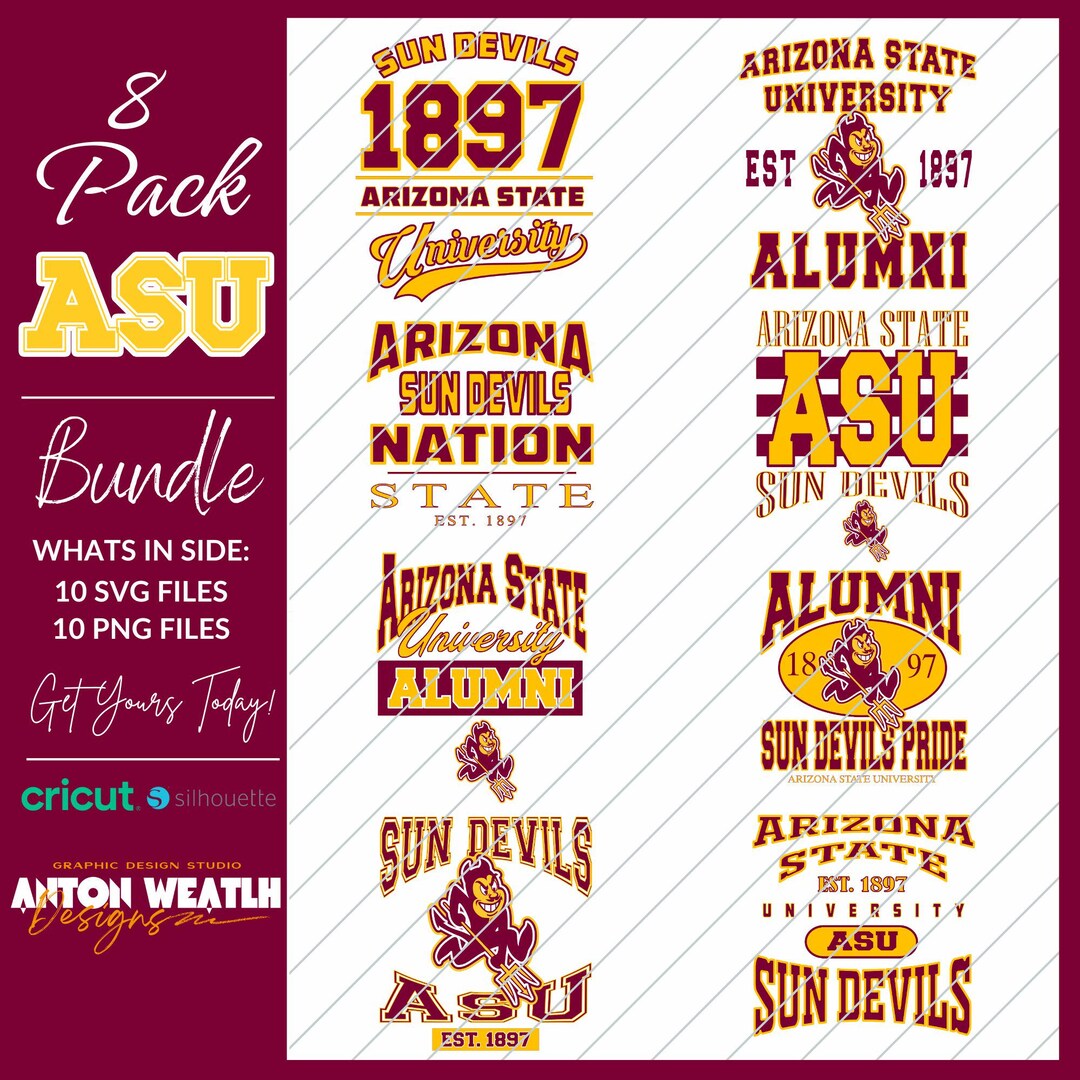 Arizona State University Svg Sun Devils SVG, University Svg Bundles ASU ...