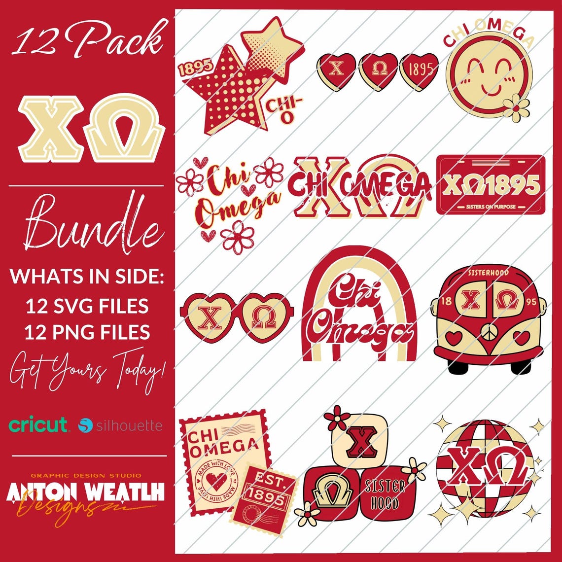 Chi Omega SVG Bundle for Cricut & Silhouette | Svg Cut Files Bundle ...