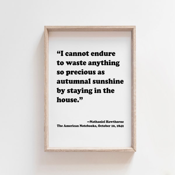 Nathaniel Hawthorne Quote Poster - Etsy