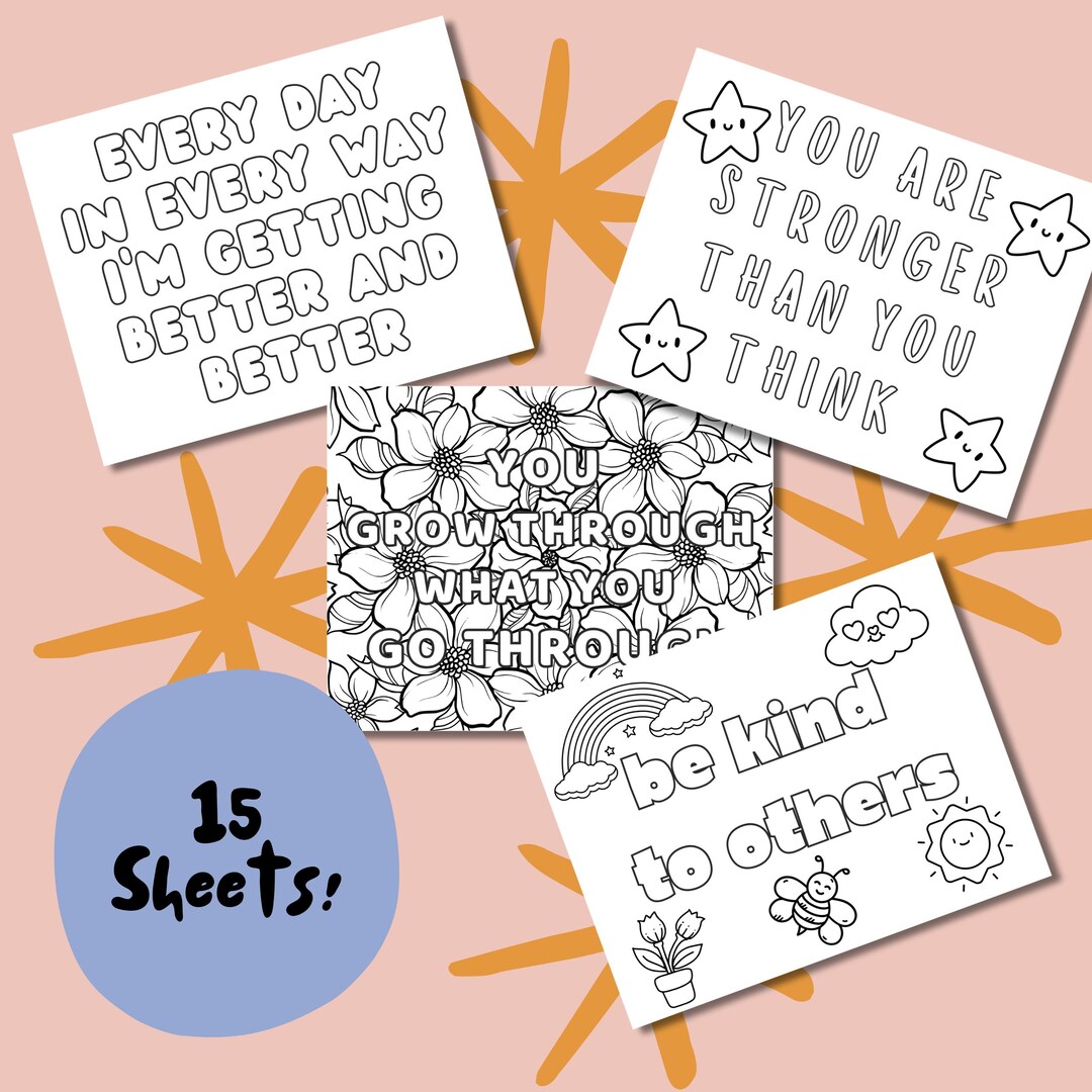 Inspirational Quote Coloring Pages for Kids Printable Positive ...