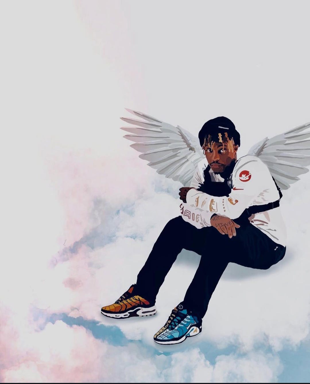 Juice WRLD Angel Wings Digital Art – 999 Rapper Tribute Poster, Emo Rap ...
