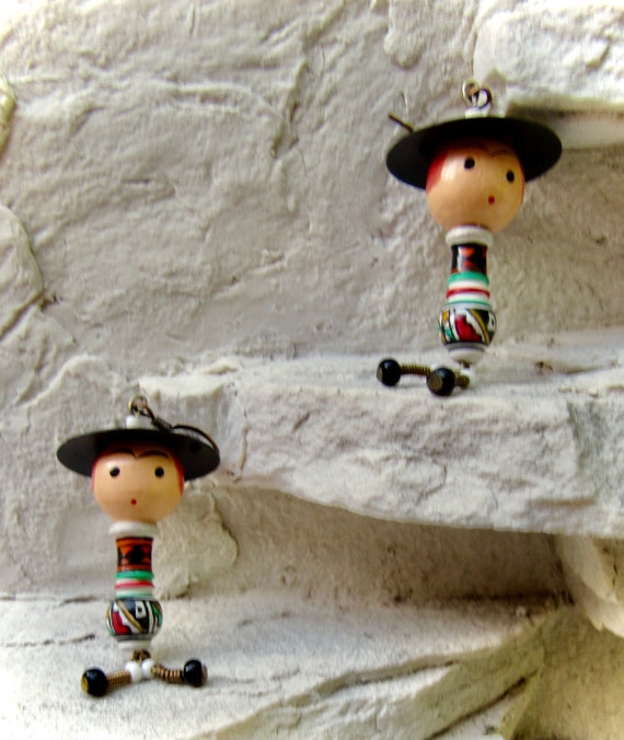 TWINS ORIGINAL Inca Peruvian Wood Hand Painted Beads … - Gem