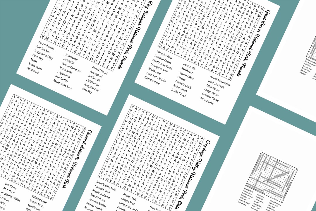 National Parks Word Search Puzzles: 50 Large Print Games (digital ...