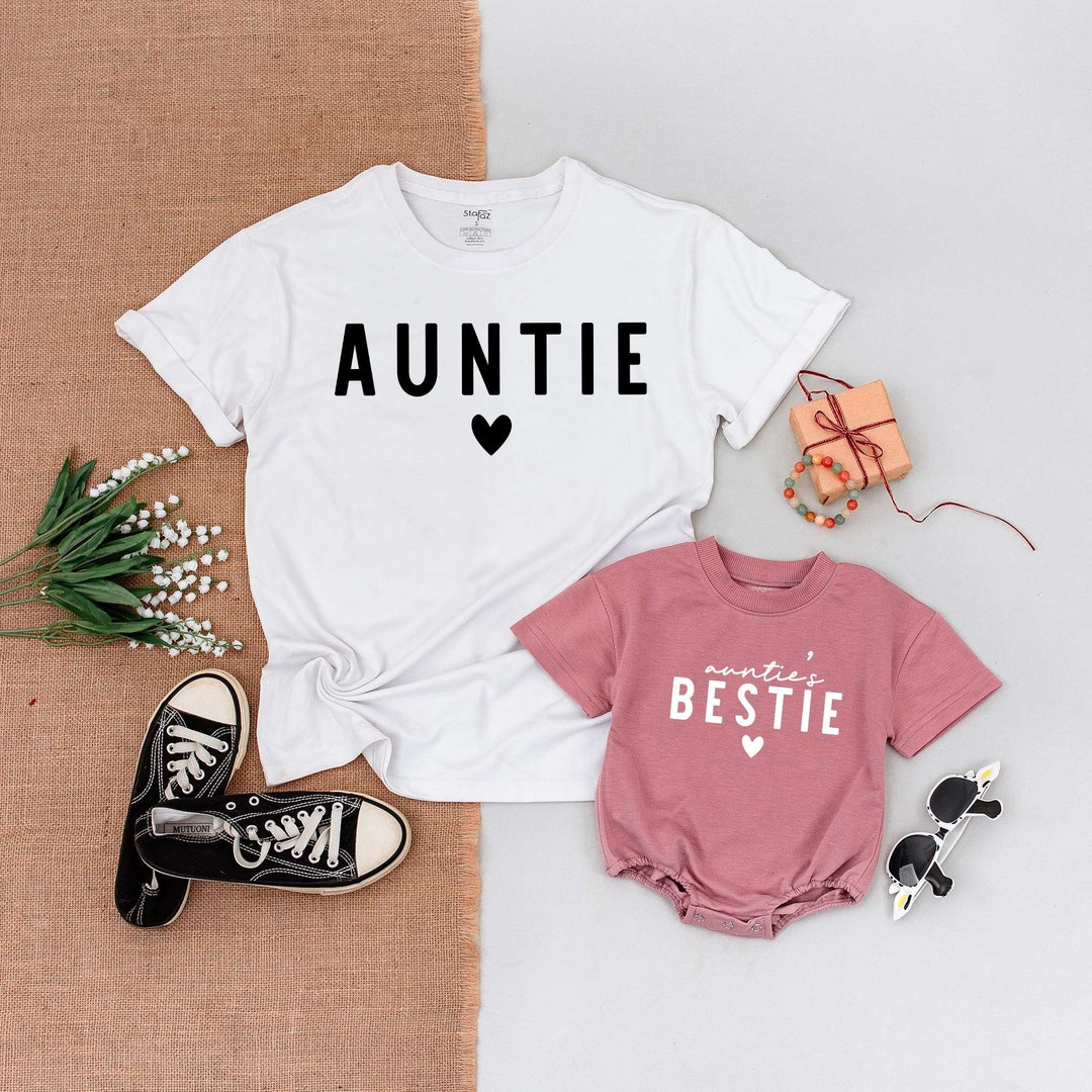Custom Auntie and Auntie's Bestie Matching, Names Family Gift, Baby ...