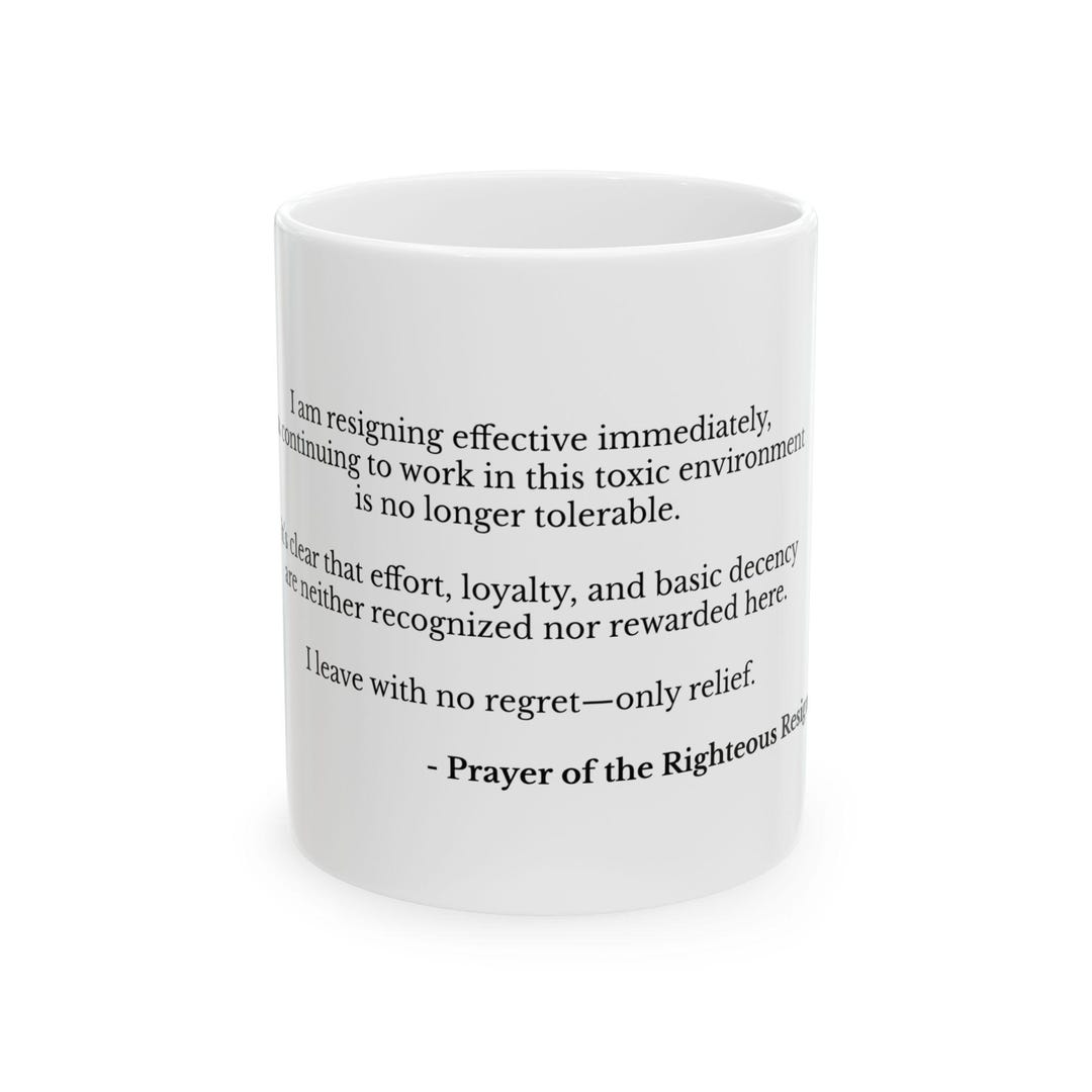 Resignation Mug, I Quit Job Coffee Cup, Funny Office Gift, Corporate ...