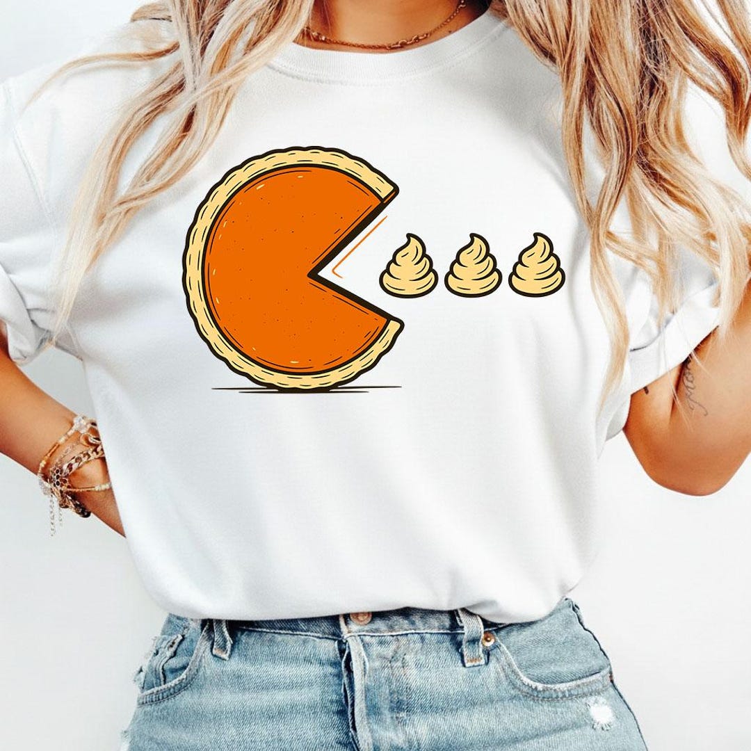 Pumpkin Pie Pac-man Thanksgiving Design: Funny Fall Dessert (digital ...