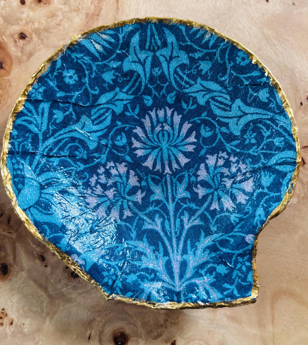William Morris Scallop Shell Trinket Dish: Decoupaged Jewelry Holder ...