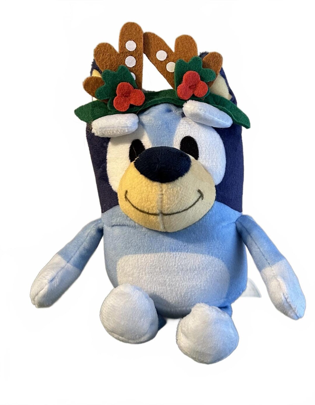 Bluey Plush Toy With Reindeer Antlers, Holidays or Christmas, 7", Toy ...