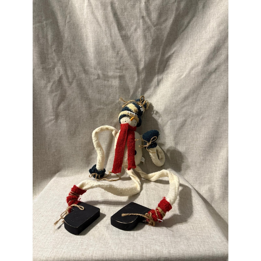 Snowman Shelf Sitter Stuffed Figurine With Dangling Legs Christmas ...