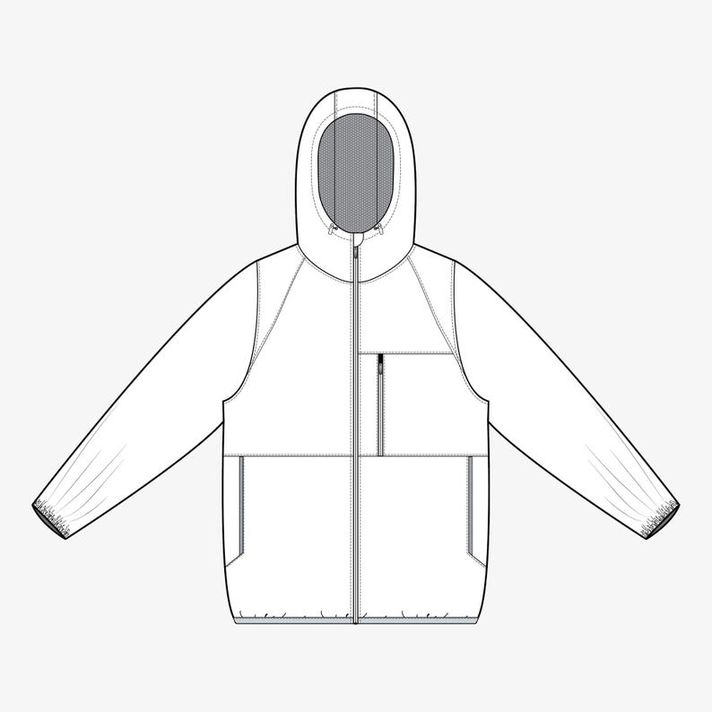 Excel + PDF_ Full Zip Performance Jacket With Hood TECH PACK - Etsy