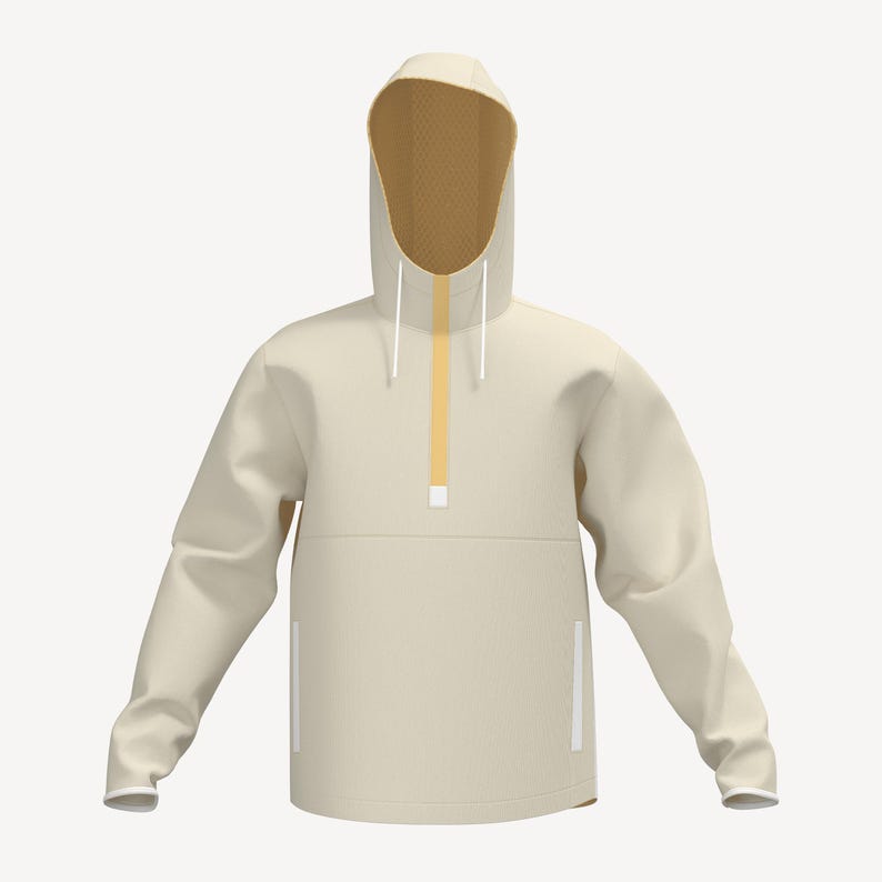 Illustrator + PDF _ Half Zip Performance Jacket TECH PACK - Etsy