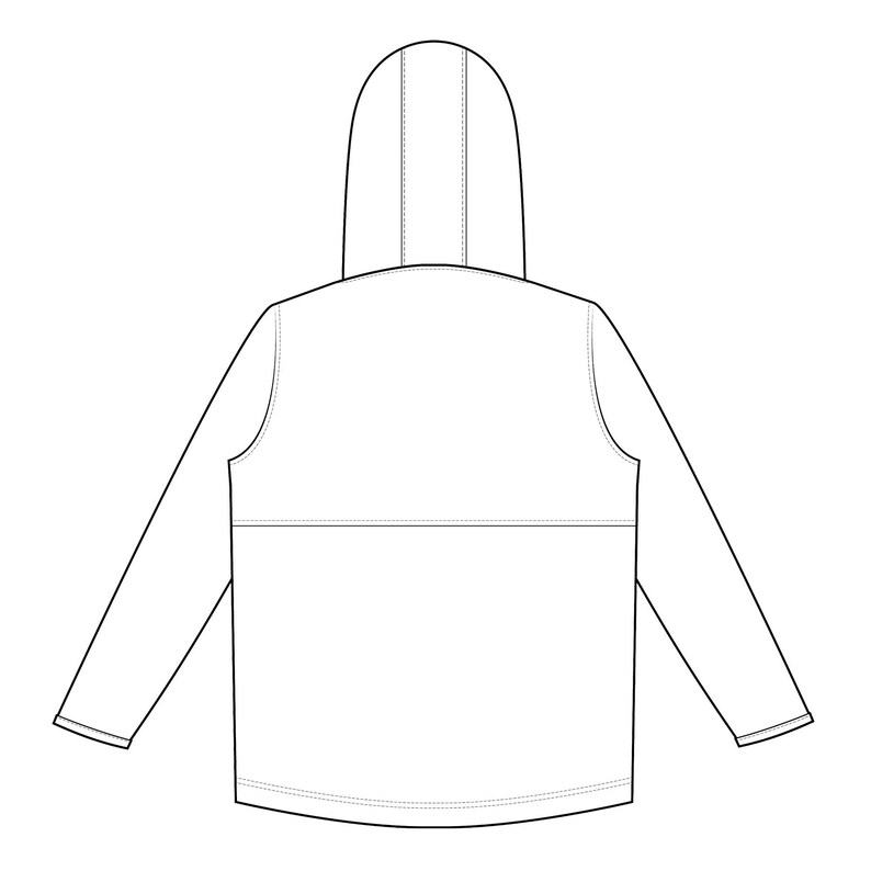 Illustrator + PDF _ Half Zip Performance Jacket TECH PACK - Etsy