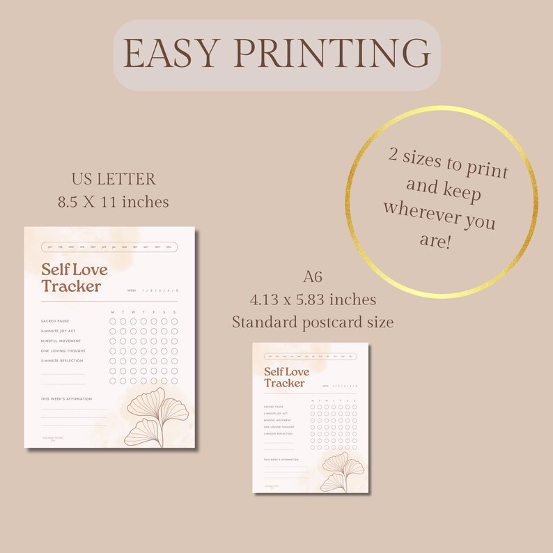 Self Love Tracker Printable | Simple Daily Self Care for Moms | Gentle ...