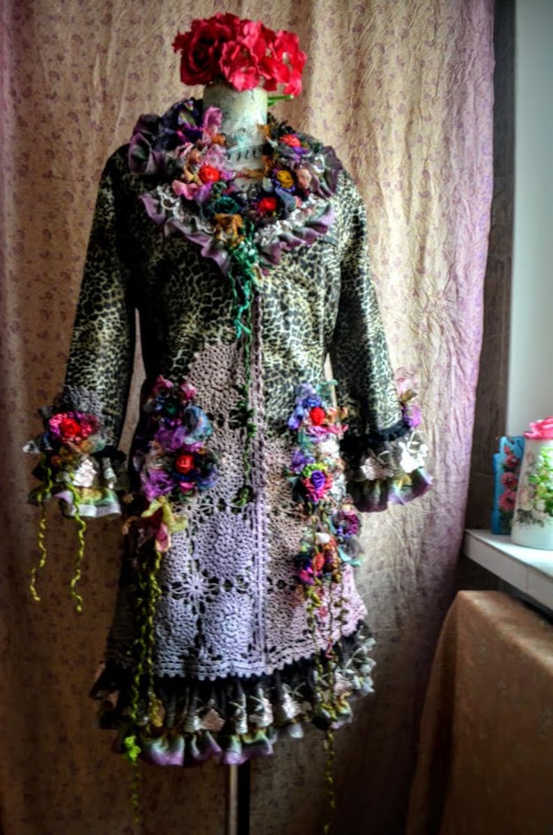 Altered Couture Coat Spring Hand Made Embellished Leopard Coat - Etsy
