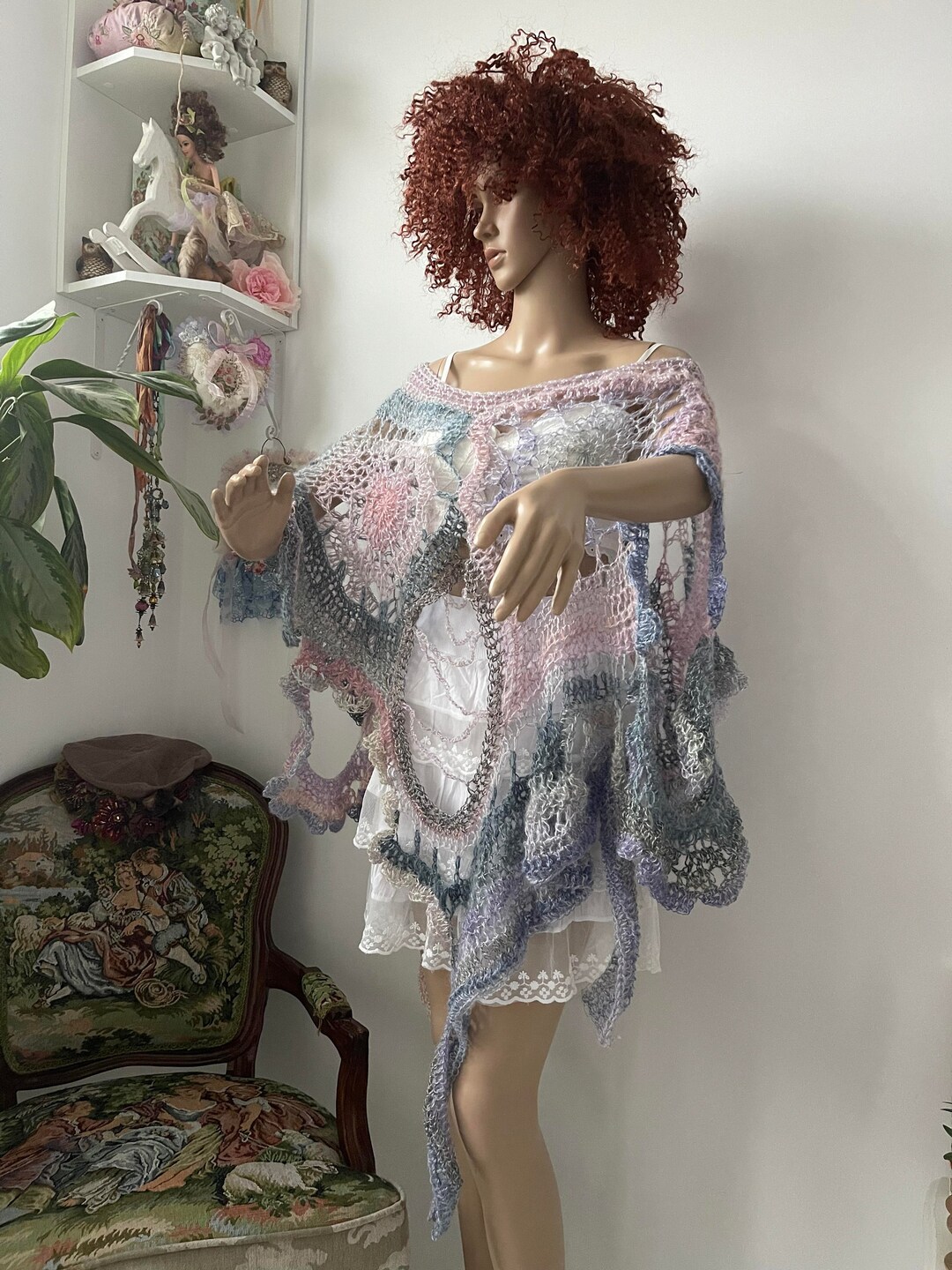 Free Size Crocheted Lagenlook Bohemian Versatile Tunic Art to Wear ...