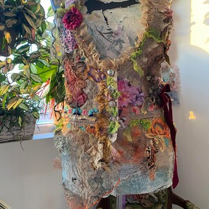 Bohemian Vest Embellished Restyled Vest Altered Couture Art to Wear ...