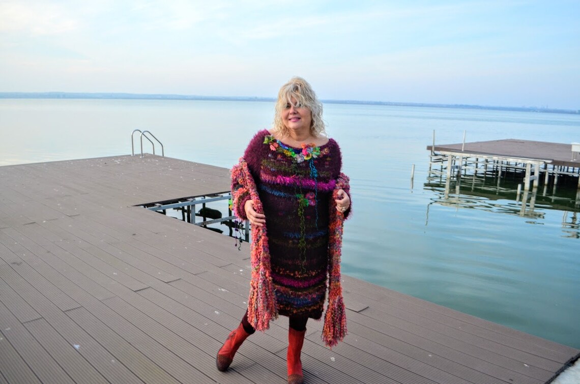 Boho Bohemian Knitted Scarf Extra Long Scarf Fluffy Shawl Hand ...