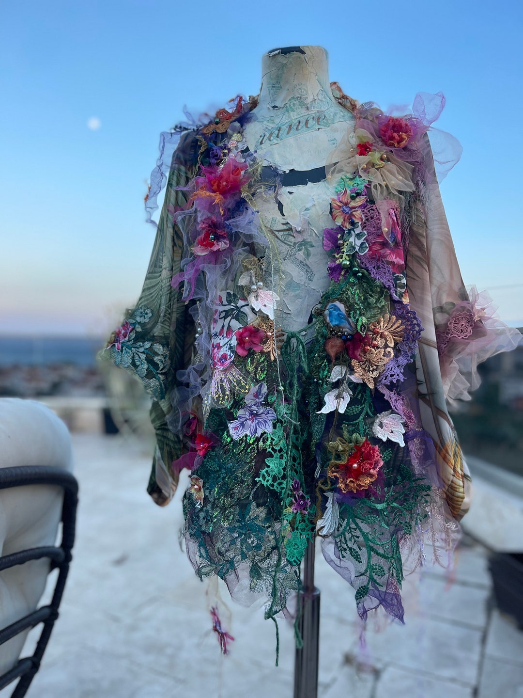 Bohemian Jacket Woman Jacket in L/XL Size Art to Wear Jacket ...