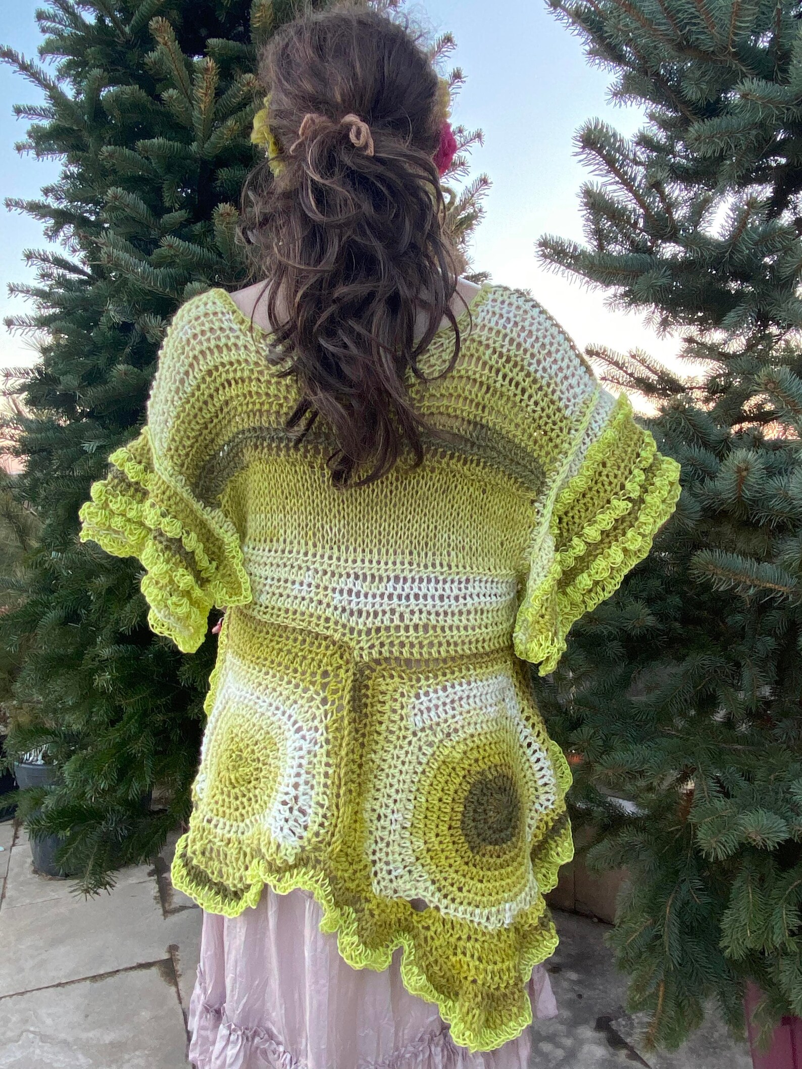 Knitted Crocheted Tunic Art to Wear Wearable Art Fairy Gypsy - Etsy