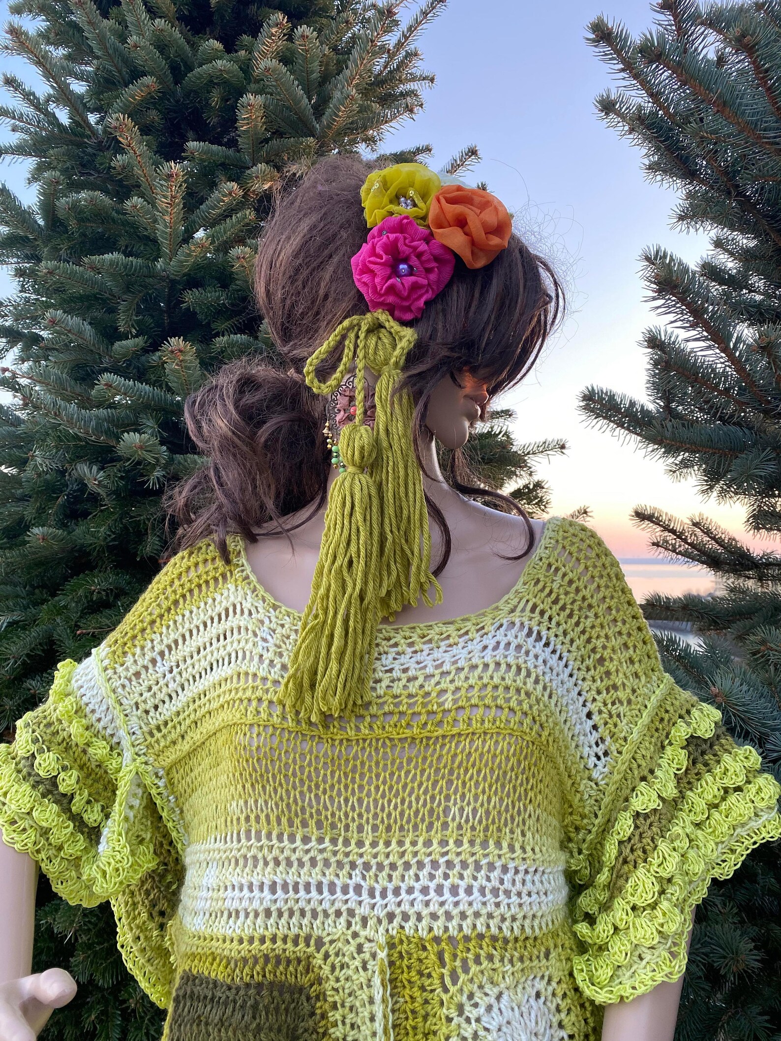 Knitted Crocheted Tunic Art to Wear Wearable Art Fairy Gypsy - Etsy