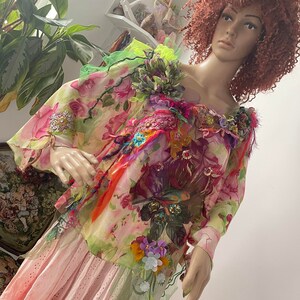 Bohemian Viscose Tunic Redesigned Blouse in Large Size Altered Couture ...