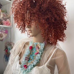 Bohemian Bib Necklace Jabot Ruffle Jabot Statement Bib Necklace Beaded ...