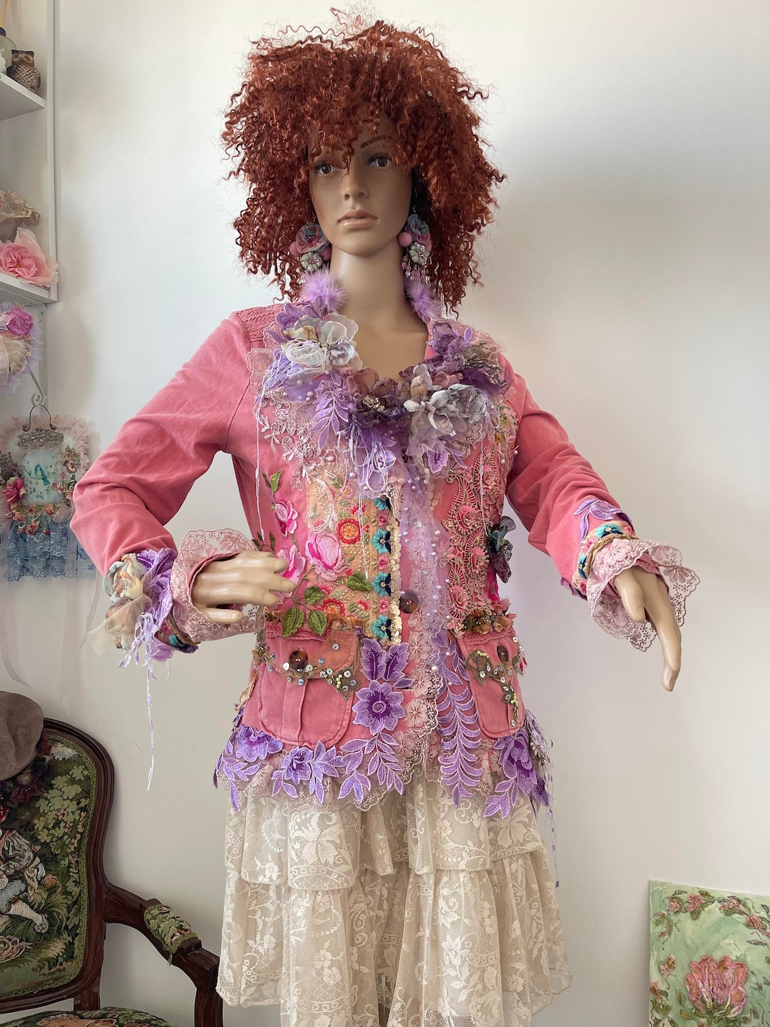 Bohemian Art to Wear Jacket Size M Boho Chic Jacket Wearable Art ...