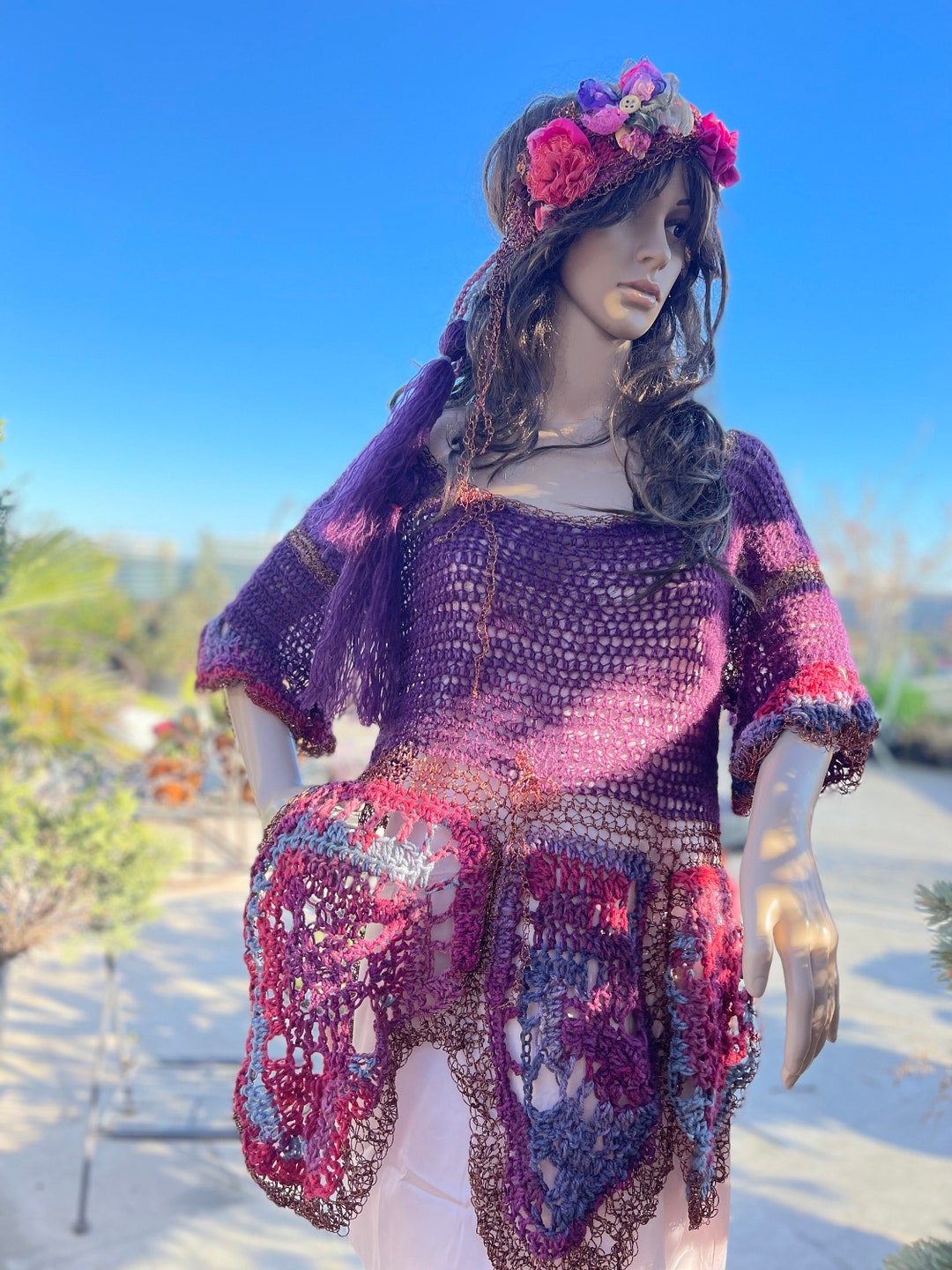 Boho Chic Crocheted Tunic Art to Wear Wearable Art Clothes Boho Chic ...