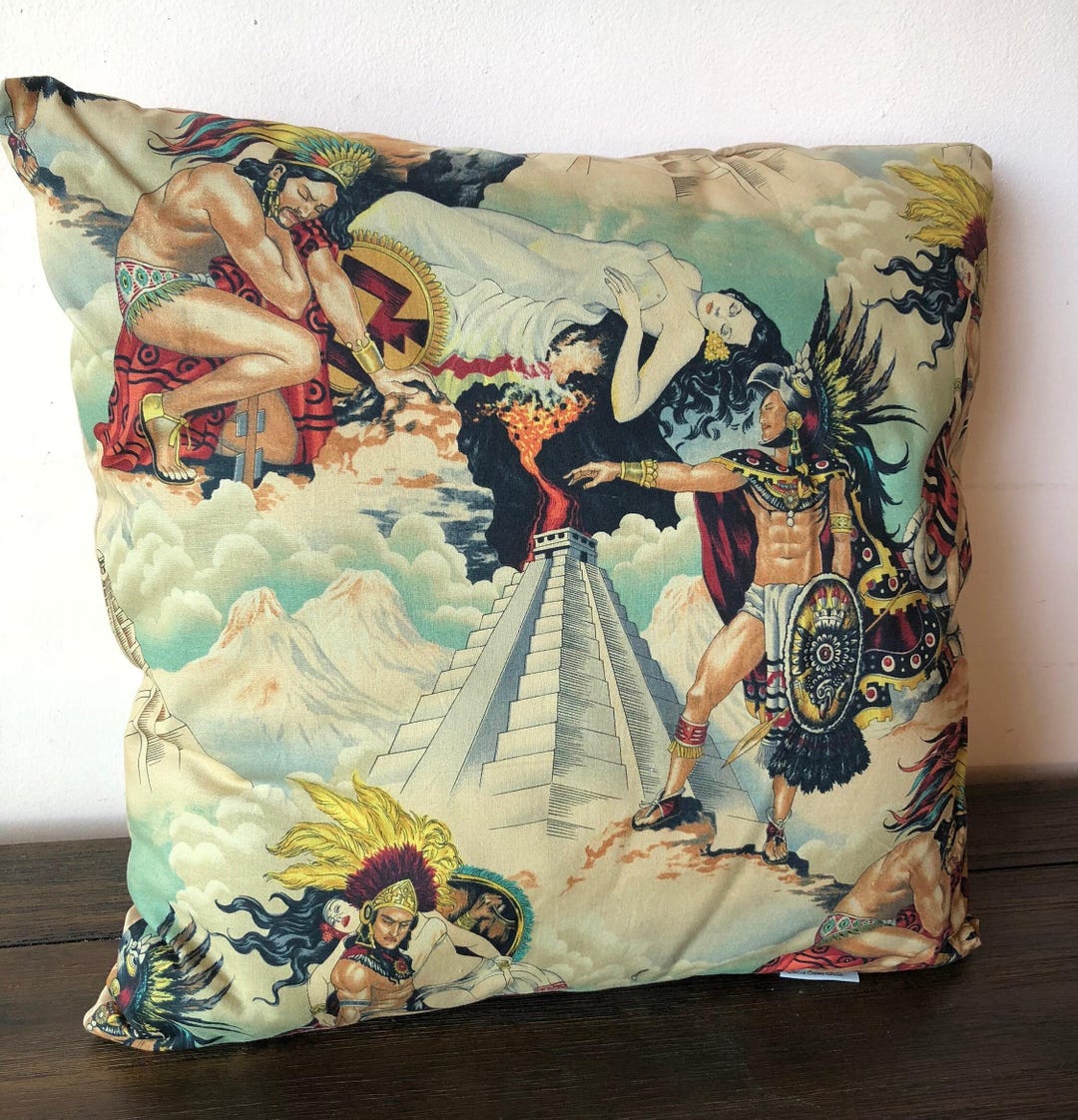 Aztec Prince Pillow Cover With Full Beige Back Side, 20x20 Inches ...