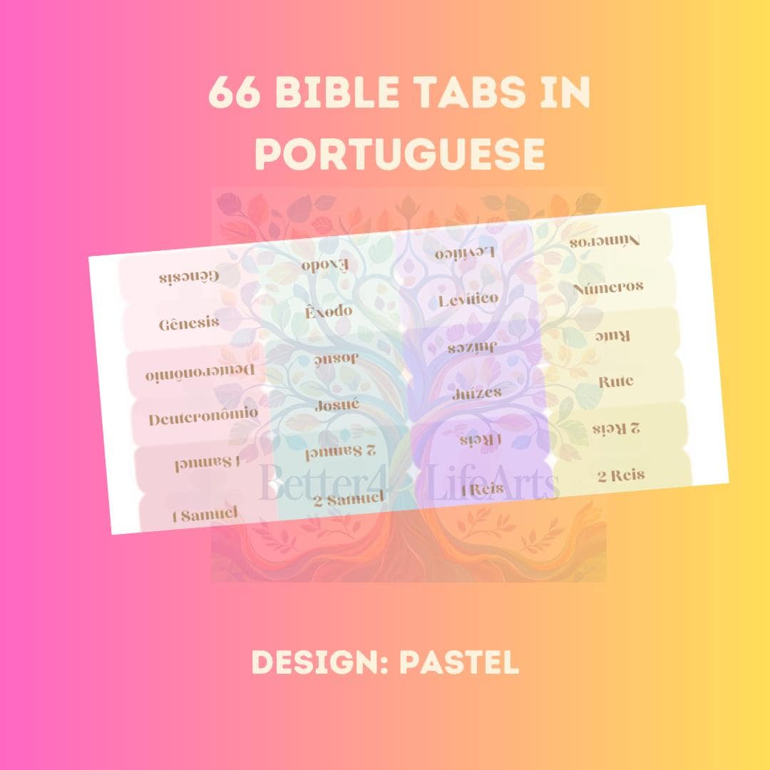 66 Bible Tabs in Portuguese Pastel – Organize Your Study With Faith ...