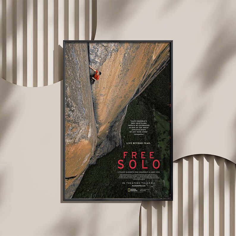 Free Solo Movie Film Poster - Room Decor - Home Decor - Wall Art Decor ...