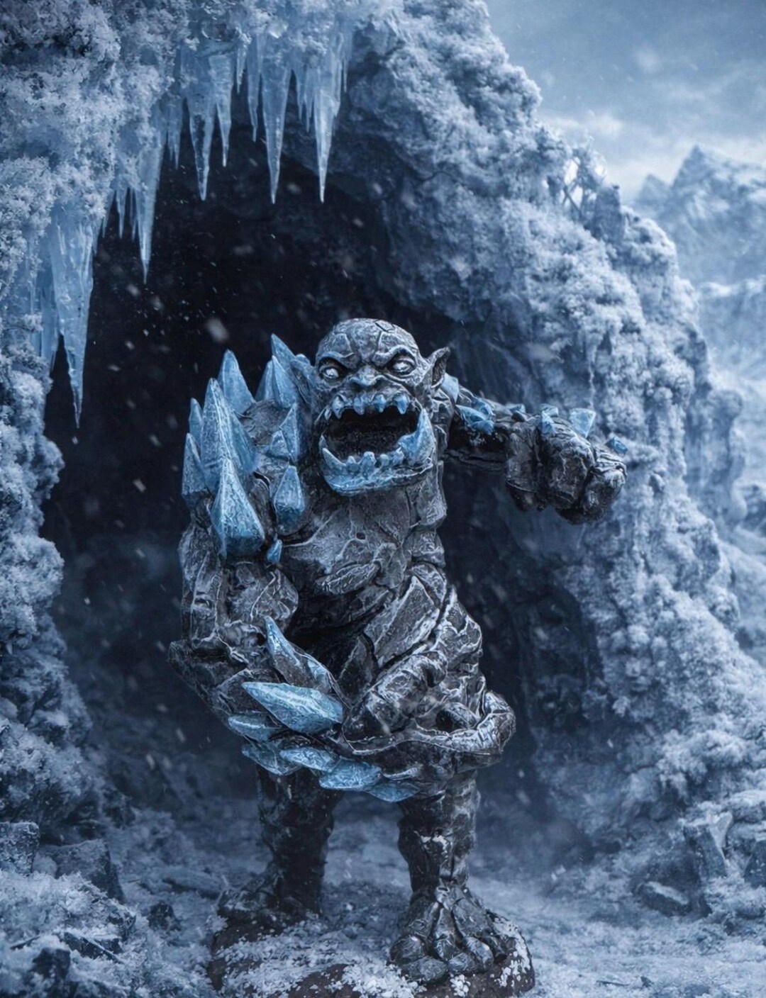 Ice Golem / Frost Troll Miniature-hand-painted Fantasy RPG Figure - Etsy