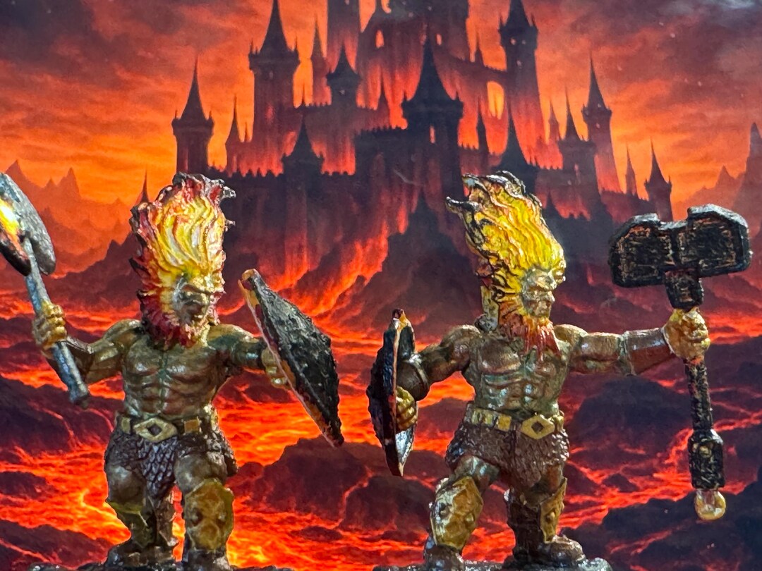 Azer Warrior Set – Fire Dwarf Minis for Tabletop RPG - Etsy