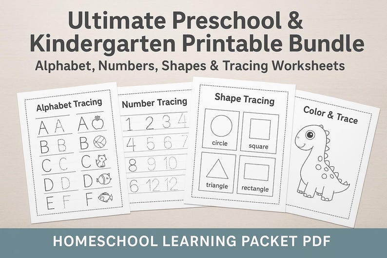 Ultimate Preschool & Kindergarten Printable Bundle | Alphabet, Numbers ...