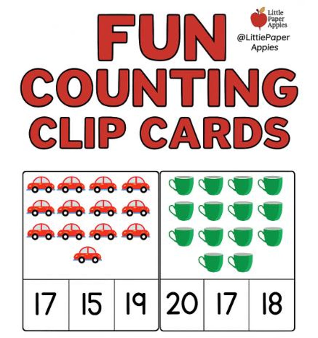 Counting Clip Cards 1-20: Preschool Math Printable (digital Download - Etsy