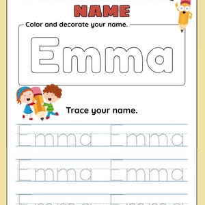 Personalized Name Tracing Worksheet: Preschool Writing Practice ...