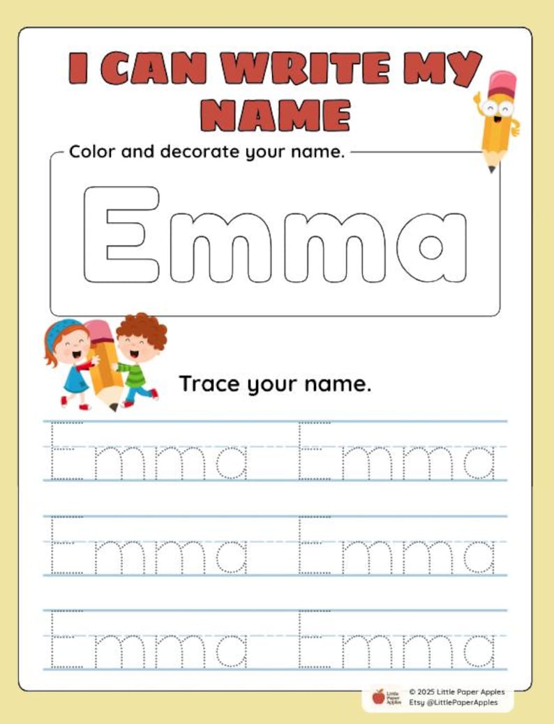 Personalized Name Tracing Worksheet: Preschool Writing Practice ...