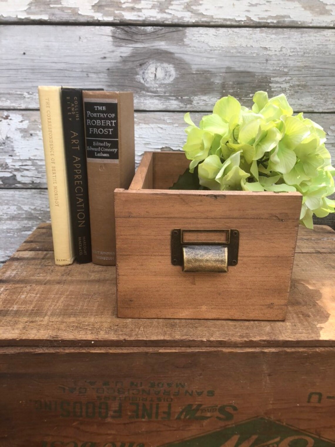 Library Drawer, Card Catalog Drawer, Wood Storage Box, Handmade ...