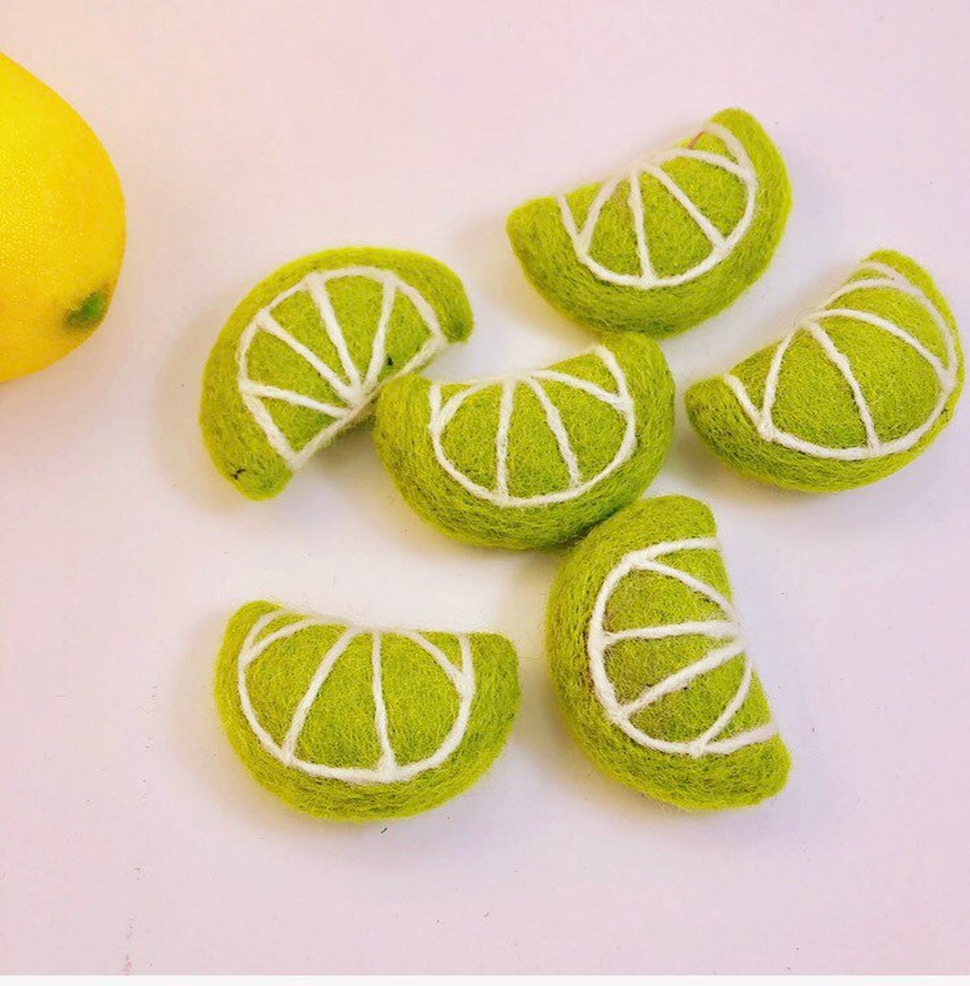 Wool Felt Lime, Felted Lime Slice, Summer Crafts, Summer Lime Decor ...