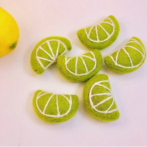 Wool Felt Lime Felted Lime Slice Summer Crafts Summer Lime - Etsy
