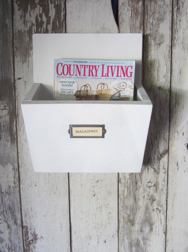 Handmade Wood Magazine Book Rack Holder Wall Pocket Hanging - Etsy